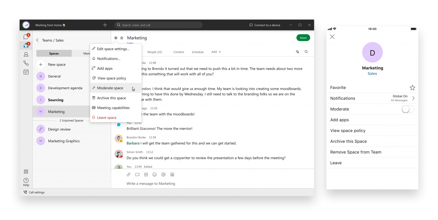 Moderating spaces in a team | Webex Blog