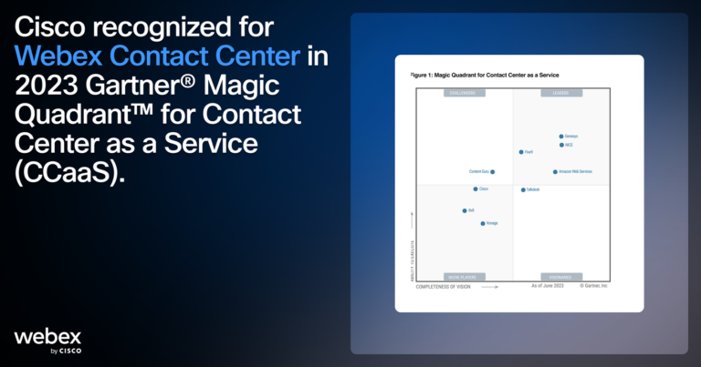 2023 Gartner® Magic Quadrant™ for Contact Center as a Service にシスコが選出 ...