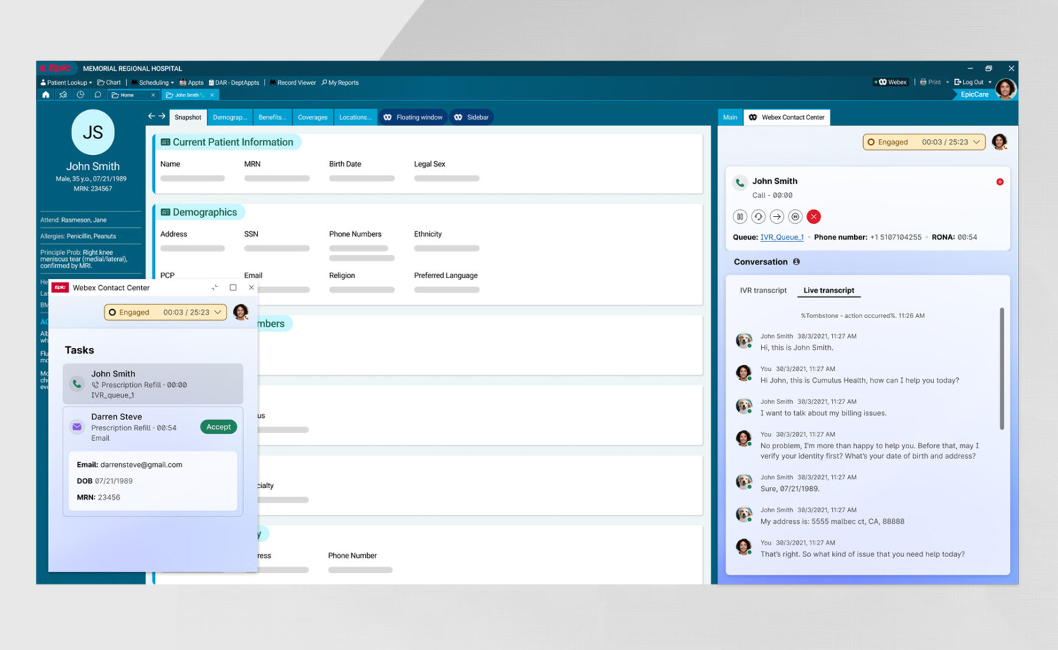 Announcing the new Epic integration for Webex Contact Center, empowering a seamless patient ...