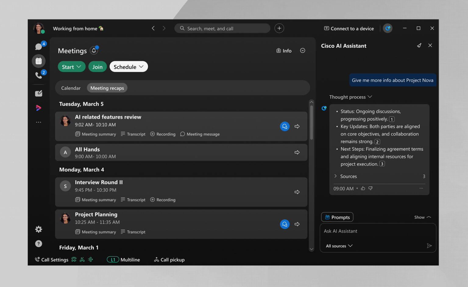 Webex AI Assistant and Glean Integration